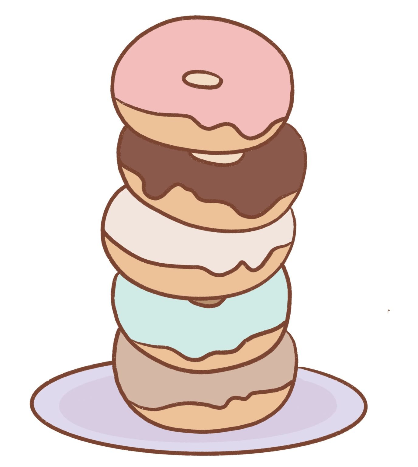 How To Draw A Stack Of Doughnuts Draw Cartoon Style