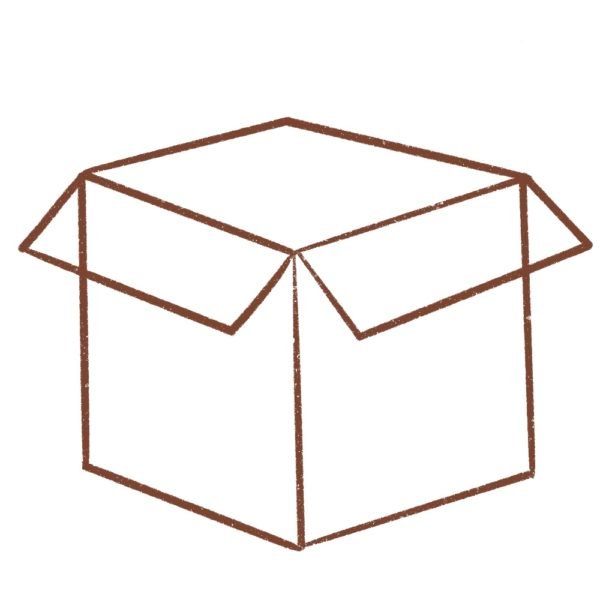 How To Draw A Cute Cardboard Box