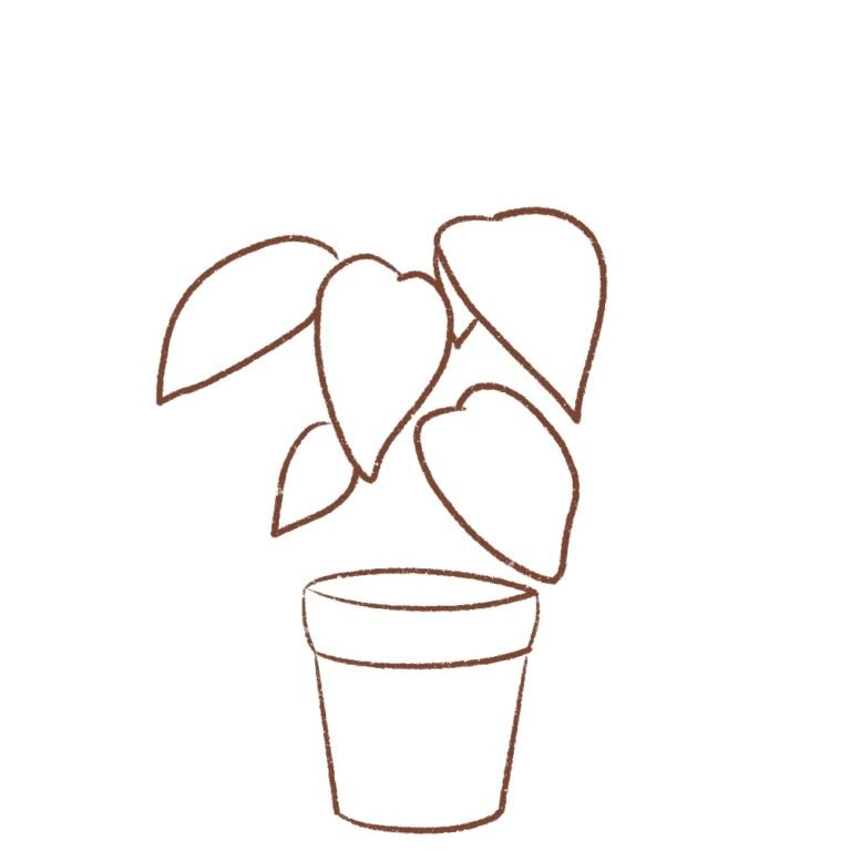 How to Draw a Simple House Plant – Draw Cartoon Style!