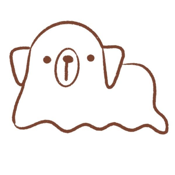 How to Draw a Cute Ghost Dog – Easy Step by Step – Draw Cartoon Style!