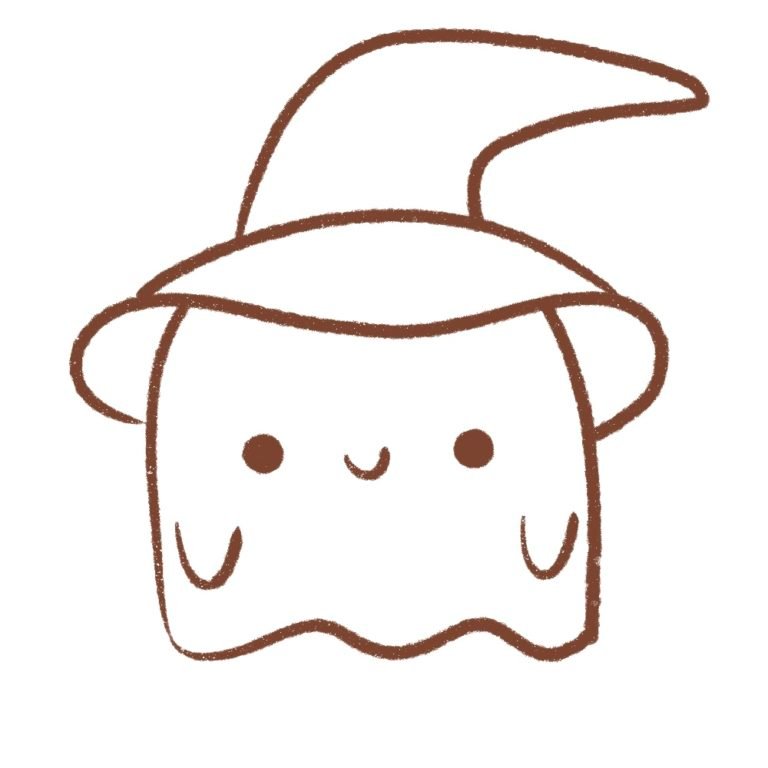 How to Draw a Cute Witch Ghost – Easy Step by Step – Draw Cartoon Style!