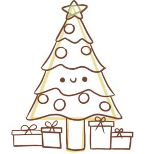How to Draw a Christmas Tree with Presents – Draw Cartoon Style!