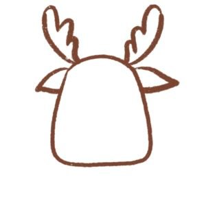 How to Draw Rudolph the Red Nose Reindeer face – Draw Cartoon Style!