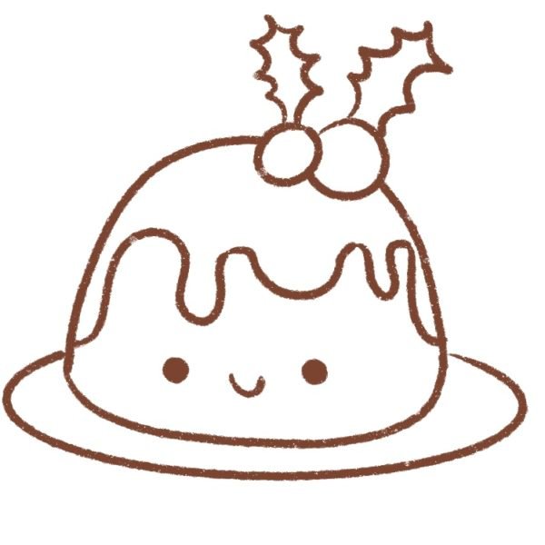 How to Draw Christmas Pudding – Draw Cartoon Style!