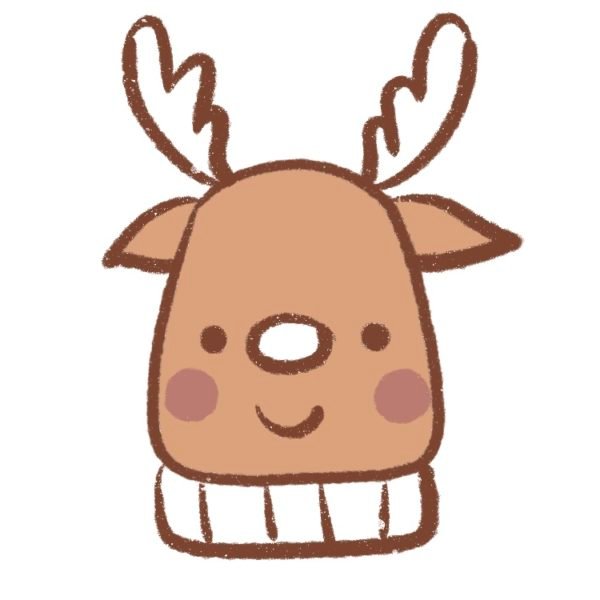 How to Draw Rudolph the Red Nose Reindeer face – Draw Cartoon Style!