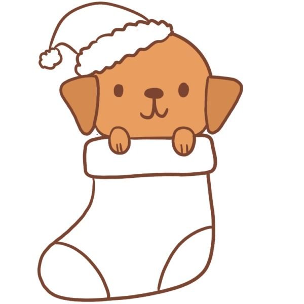 How to Draw a Dog in a Christmas Stocking – Draw Cartoon Style!