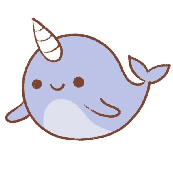 How to Draw a Cute Kawaii Narwhal – Draw Cartoon Style!