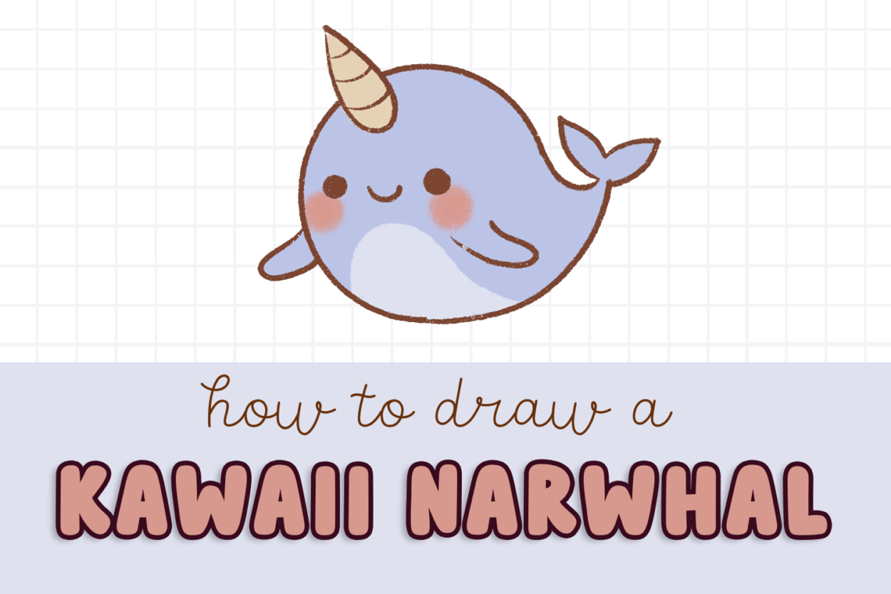 How to Draw a Cute Kawaii Narwhal – Draw Cartoon Style!