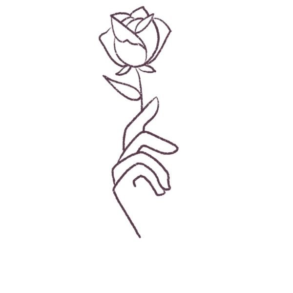 How to Draw a Hand Holding a Rose – Draw Cartoon Style!