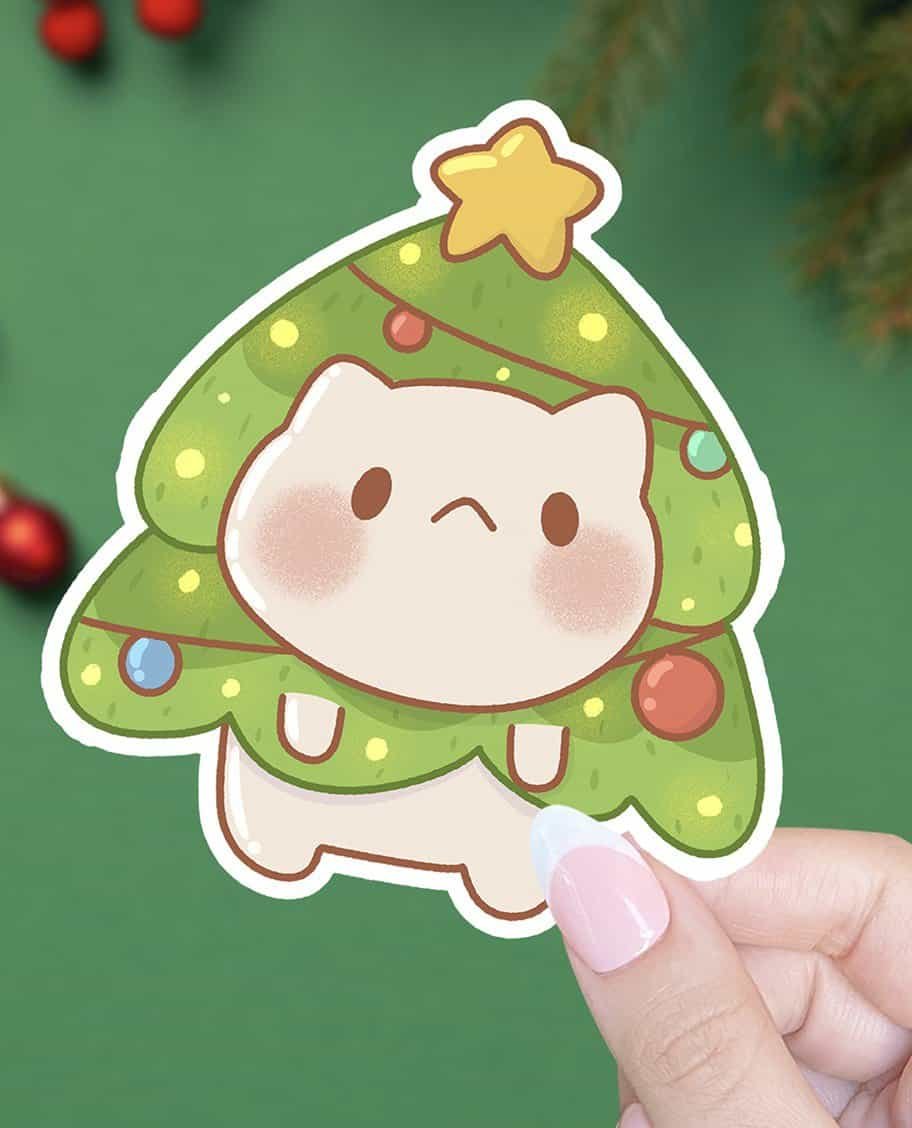 How to Draw Christmas Mochi