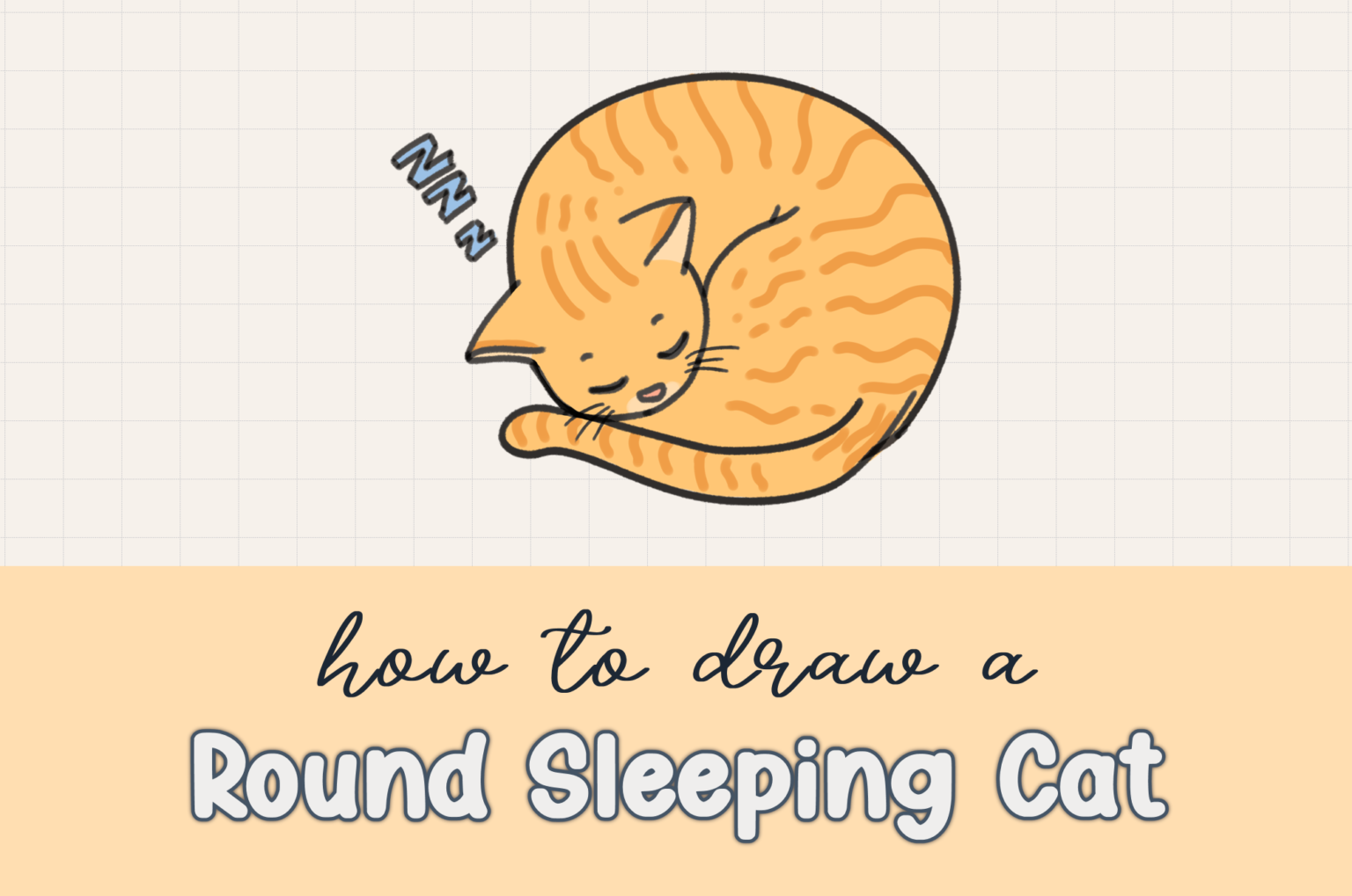 How to Draw a Round Sleeping Cat – Peaceful Draw Along Tutorial for ...