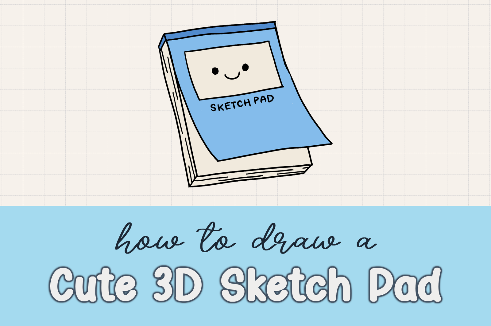 How to Draw a Cute 3D Sketch Pad – Easy Step-by-Step Draw Along ...