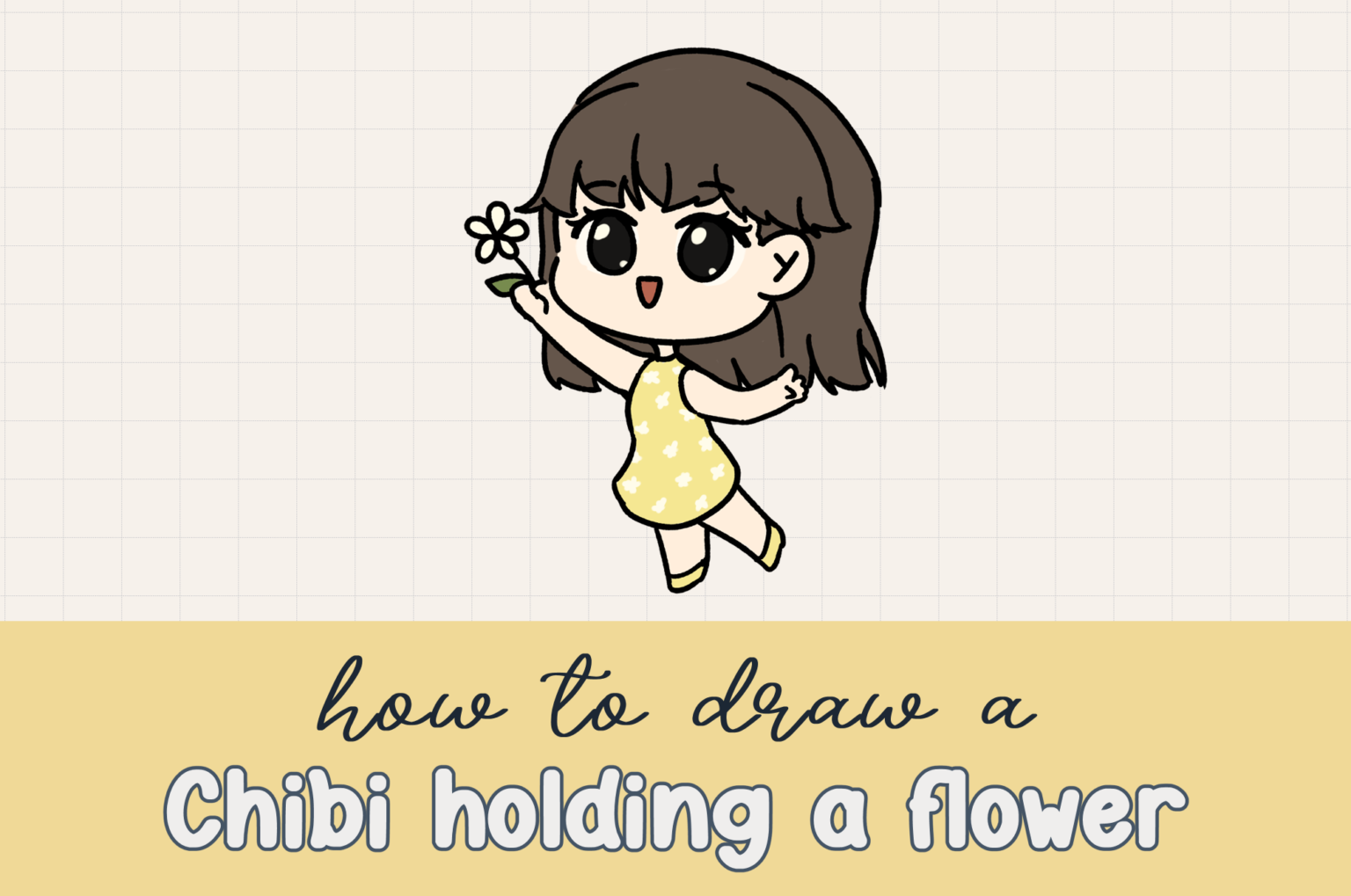 How to Draw a Chibi Holding a Flower – Draw Cartoon Style!